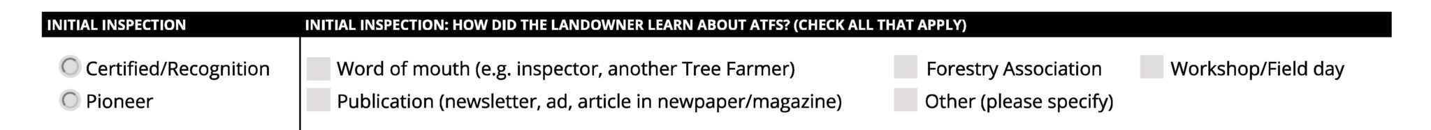 Pages 1 and 2 of the Inspection Form | N.C. Tree Farm Program, Inc.